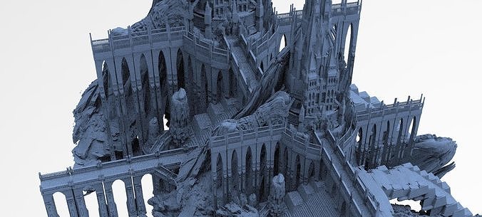 Dark Fantasy Mountain fortress 5 3D model | CGTrader
