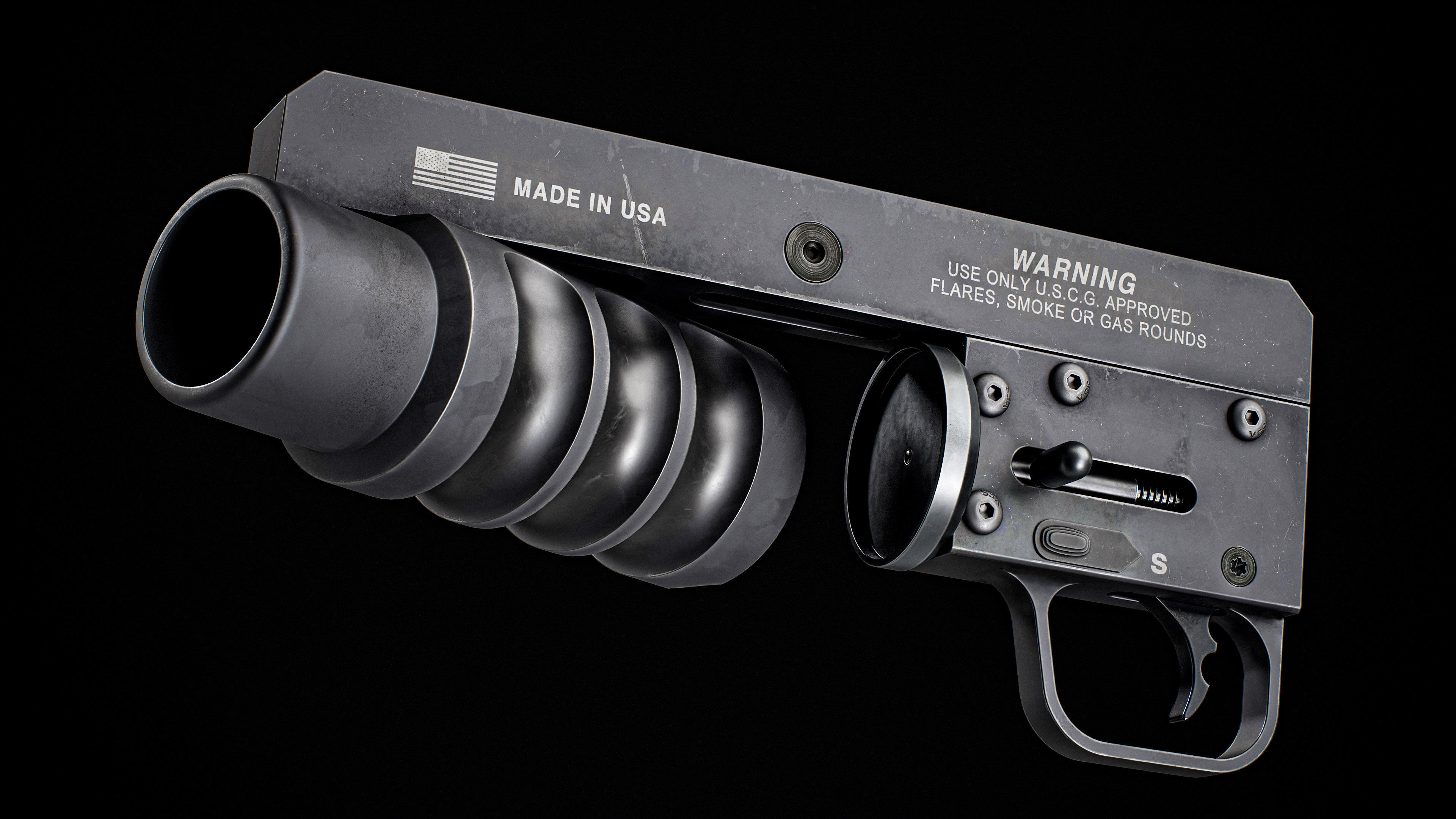 Havoc 37mm 9 Inch Side Loader Spikes Tactical 3D model | CGTrader