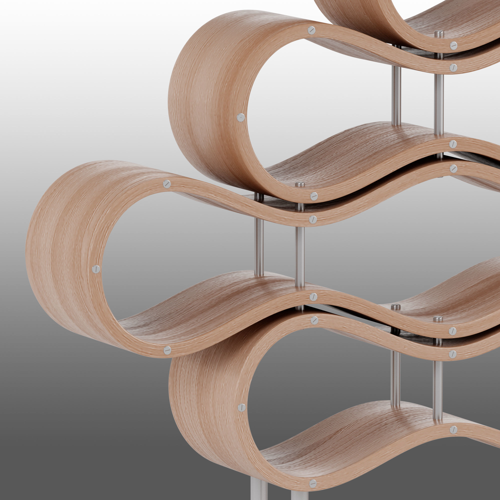 Wavy shelf 3D model | CGTrader