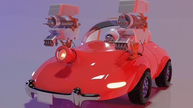 Car with Robot arm 3D model | CGTrader
