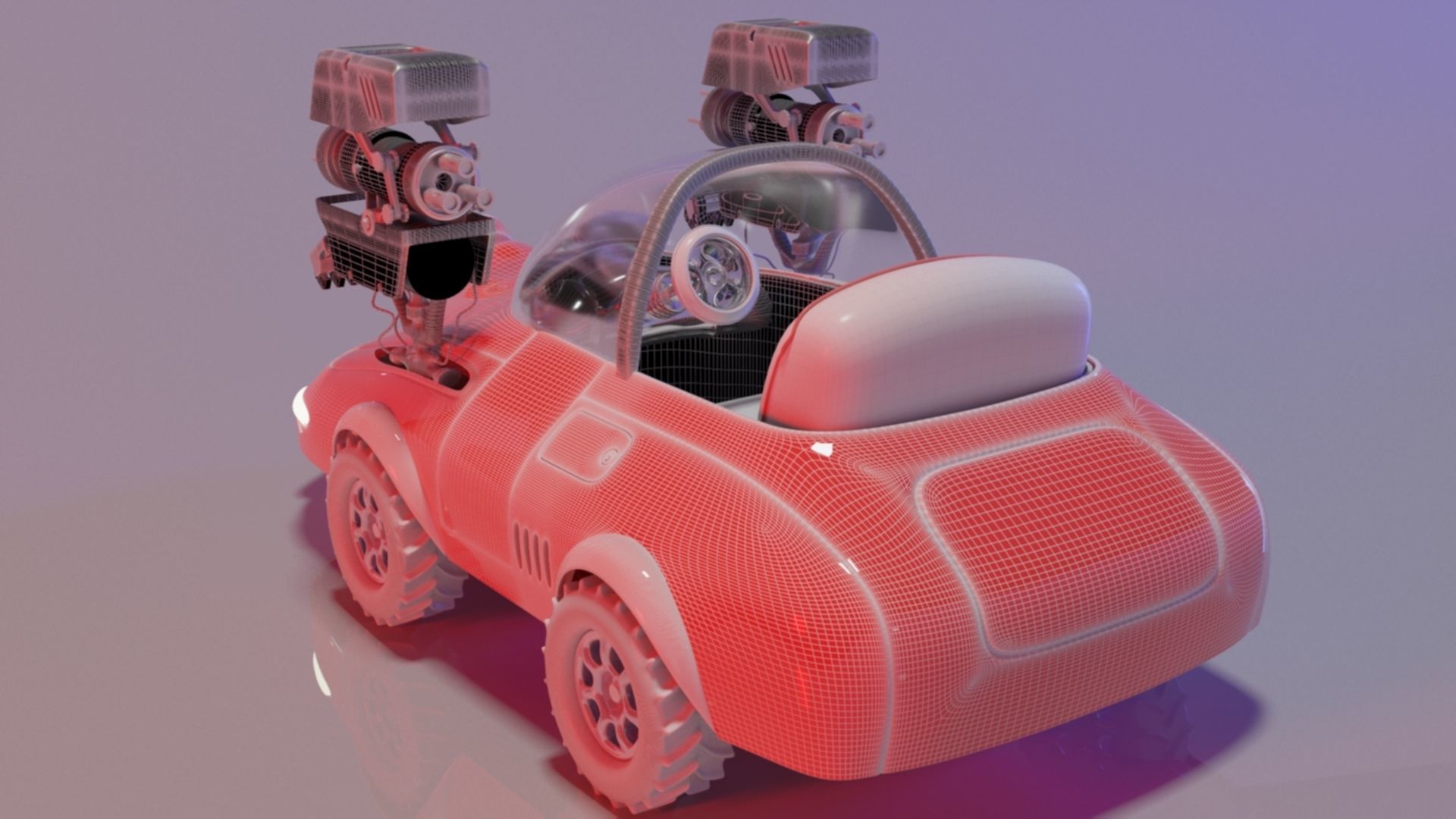 Car with Robot arm 3D model | CGTrader