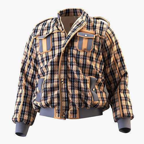 3d Fleece plaid jacket 3D model | CGTrader
