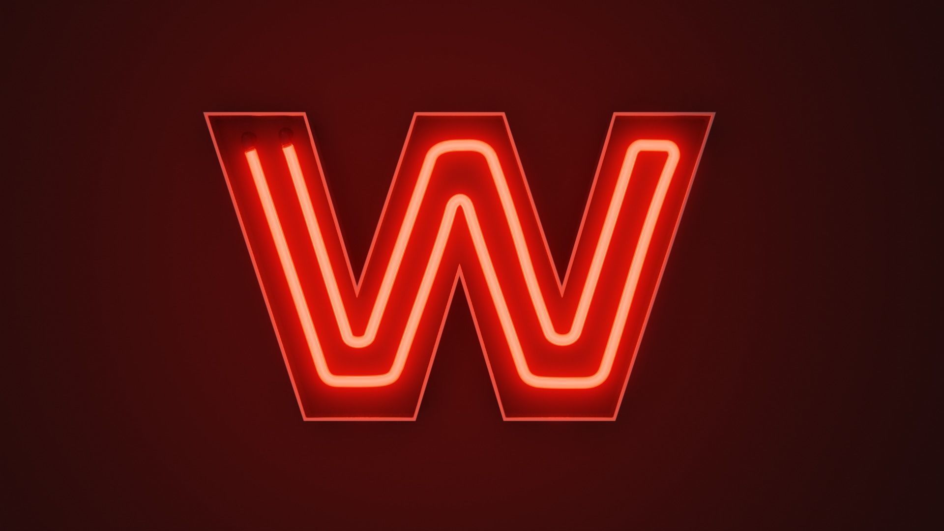 Neon W letter 3D model | CGTrader