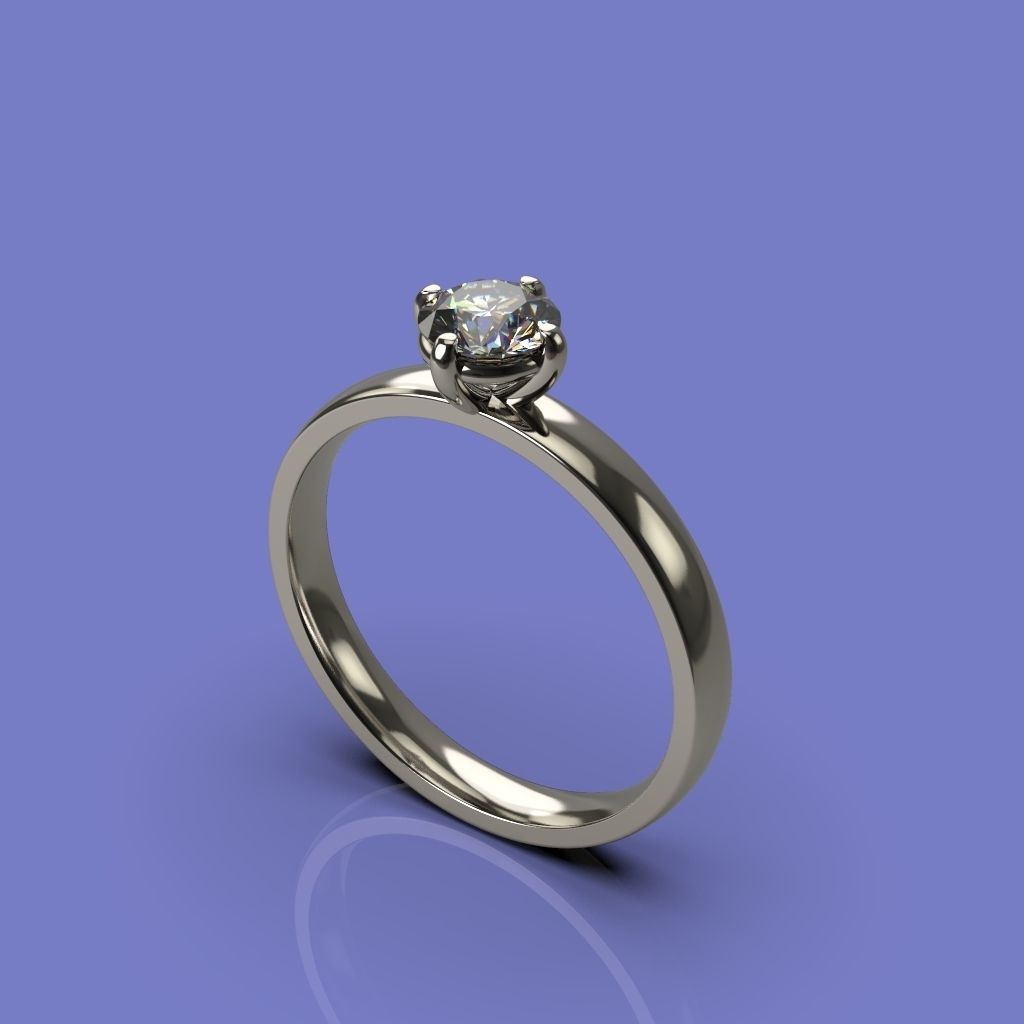 Delicate diamond ring 3D model free 3D model 3D printable | CGTrader