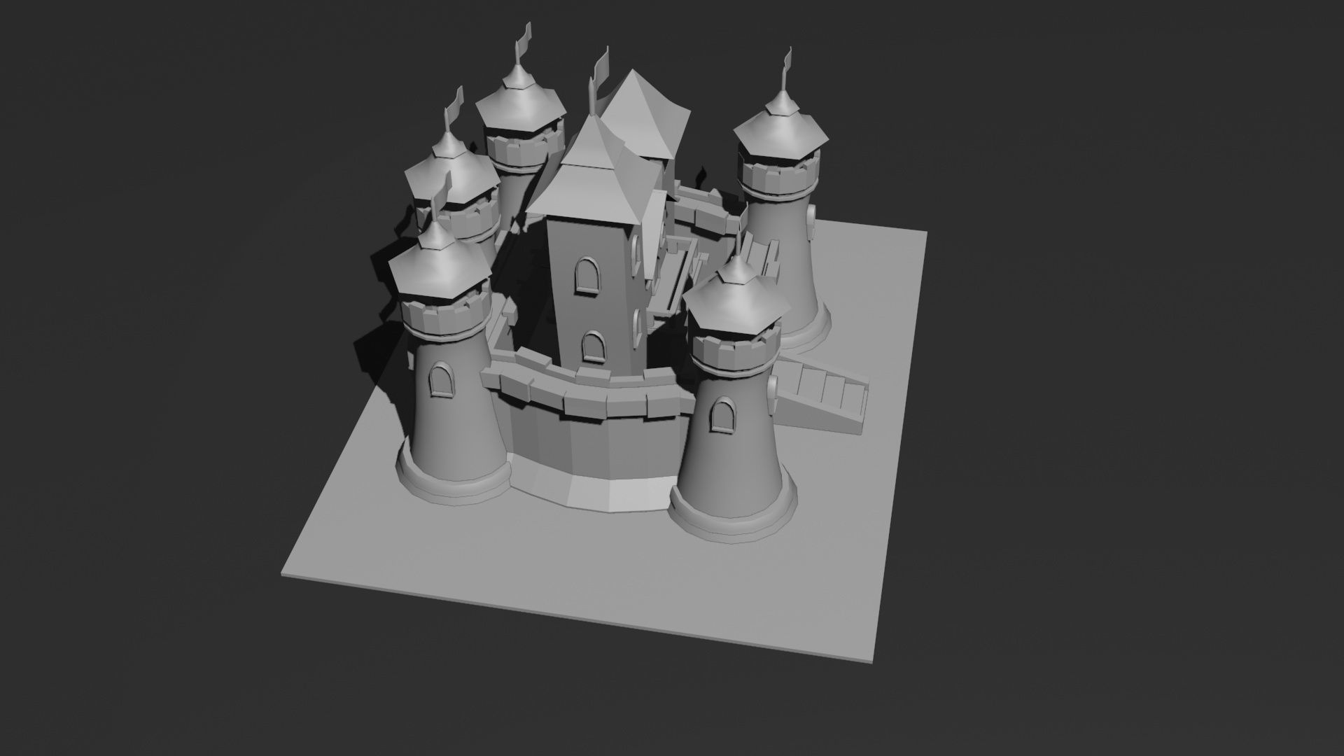 3D model Low Poly Castle 6 VR / AR / low-poly | CGTrader