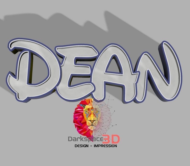 Dean Name Led 3D model 3D printable | CGTrader