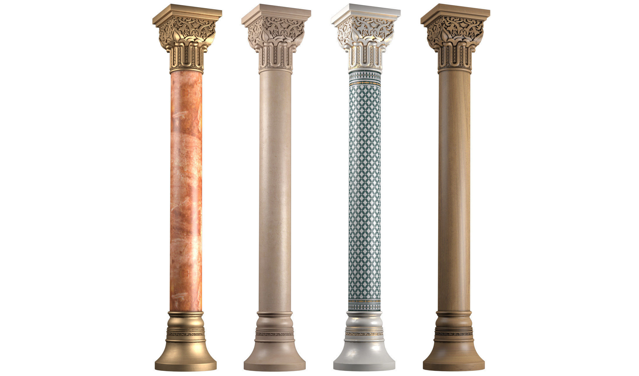 Column in oriental style Arabic columns 3D model | CGTrader