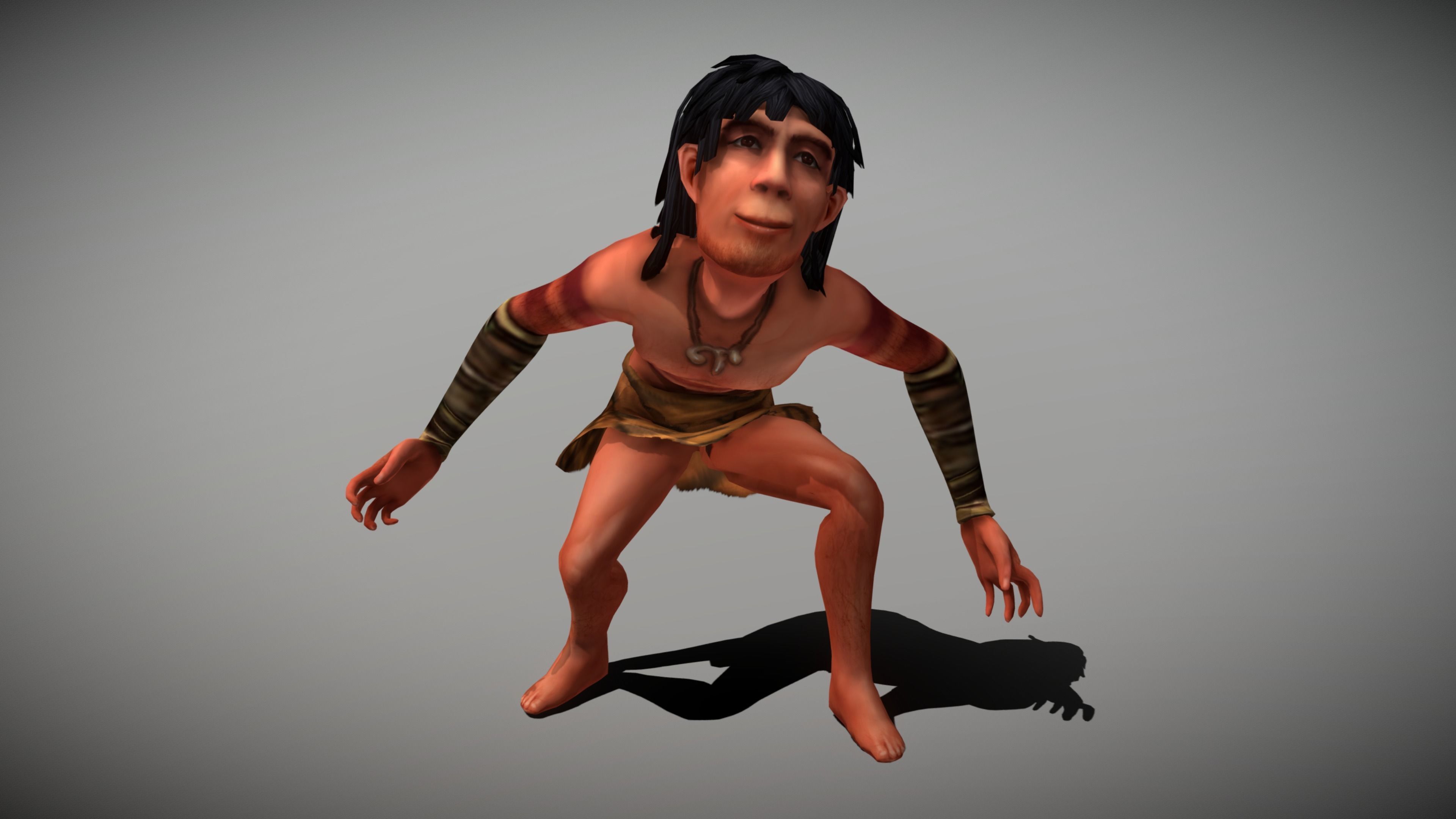 3D model Caveman Man VR / AR / low-poly rigged animated | CGTrader