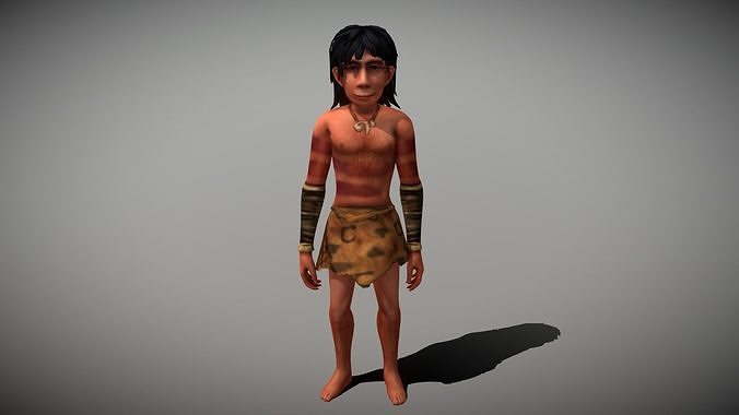 3D model Caveman Man VR / AR / low-poly rigged animated | CGTrader