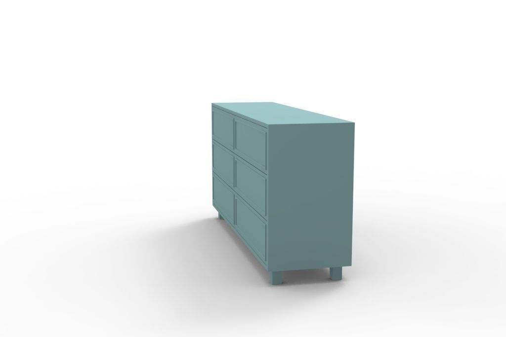 Modern Chest of 6 Drawers with Legs free VR / AR / low-poly 3D model ...