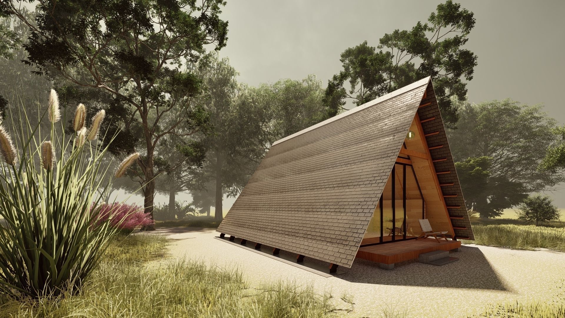 3D model Modern A- Frame Cabin House 3D VR / AR / low-poly | CGTrader