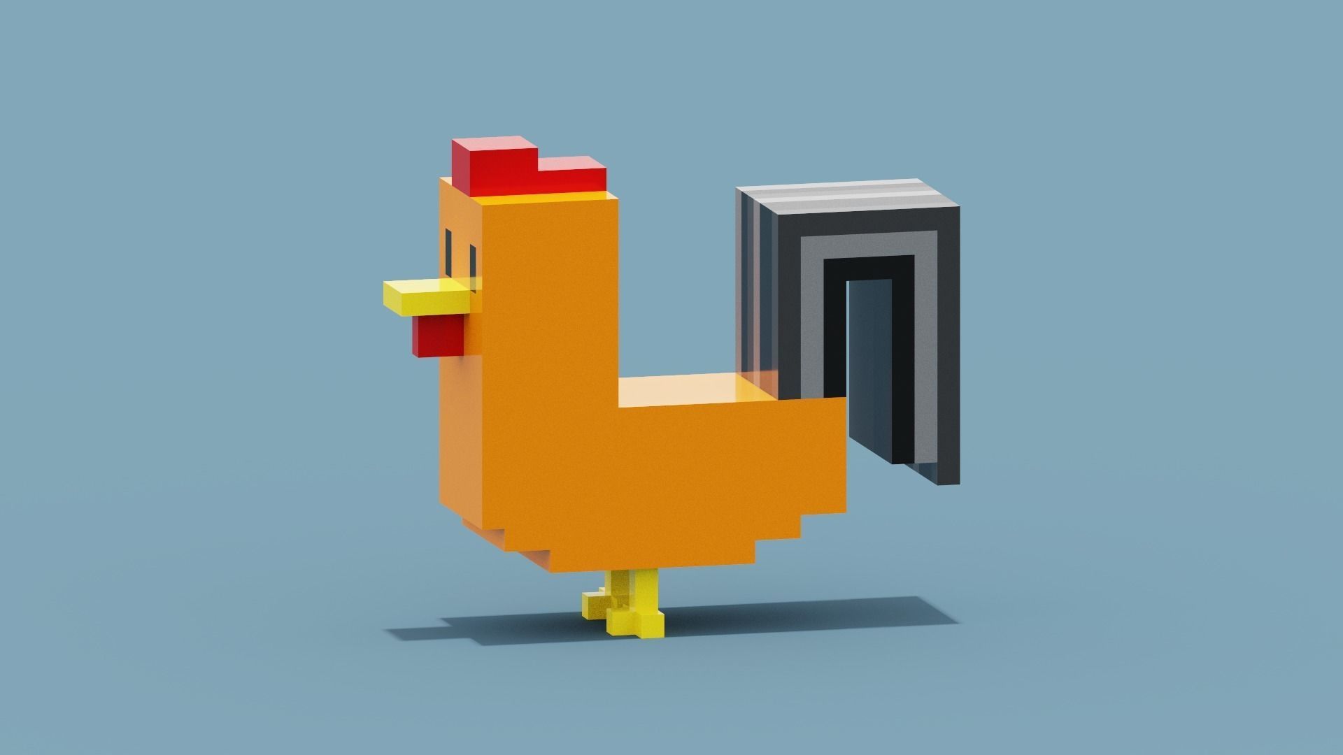 3D model Voxel Cockerel Chicken VR / AR / low-poly | CGTrader