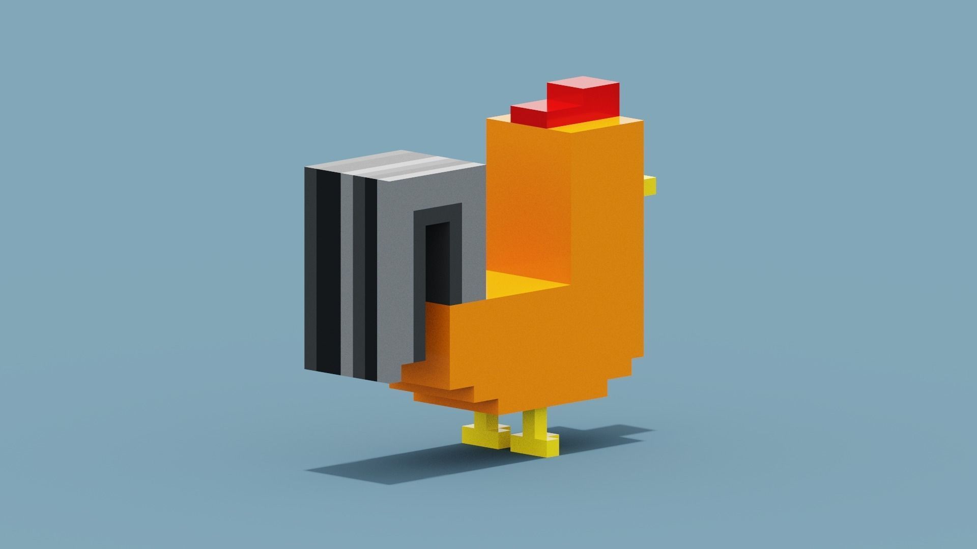 3D model Voxel Cockerel Chicken VR / AR / low-poly | CGTrader