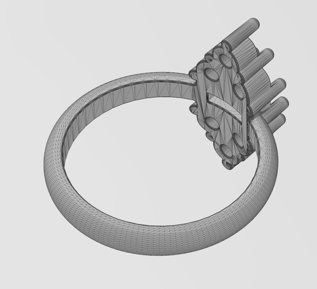 Statement 6x3mm baguette diamond ring US sizes 6 7 8 3D model 3D ...