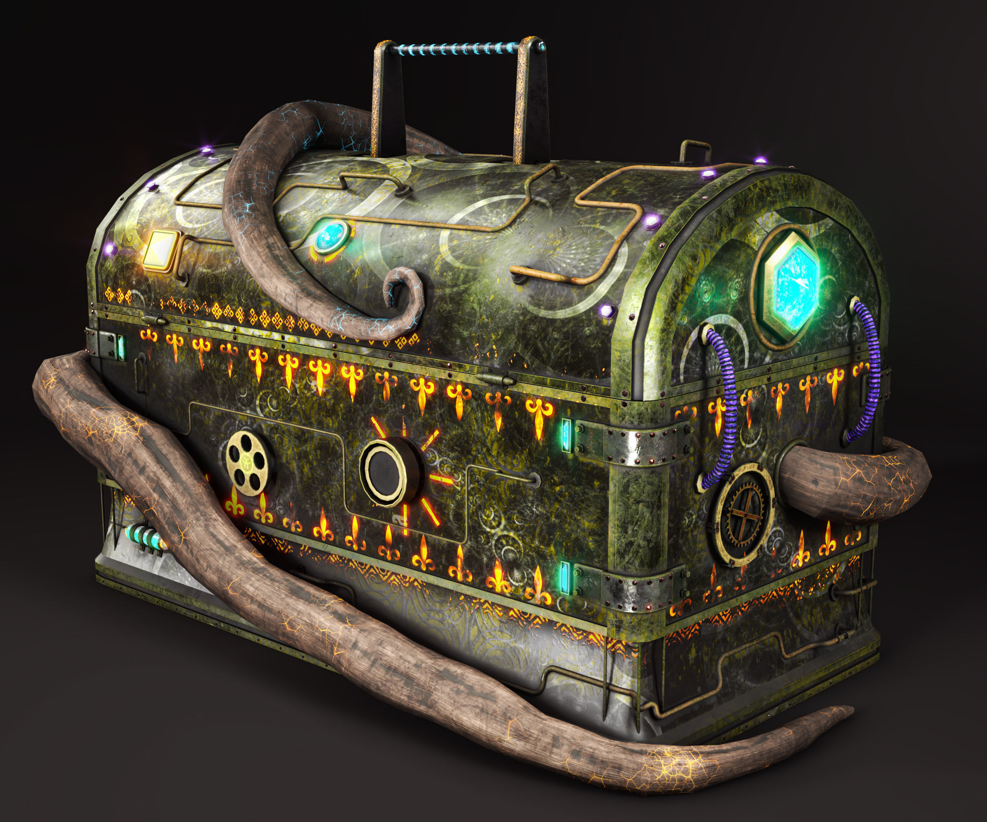 sifi magical treasure chest free VR / AR / low-poly 3D model | CGTrader