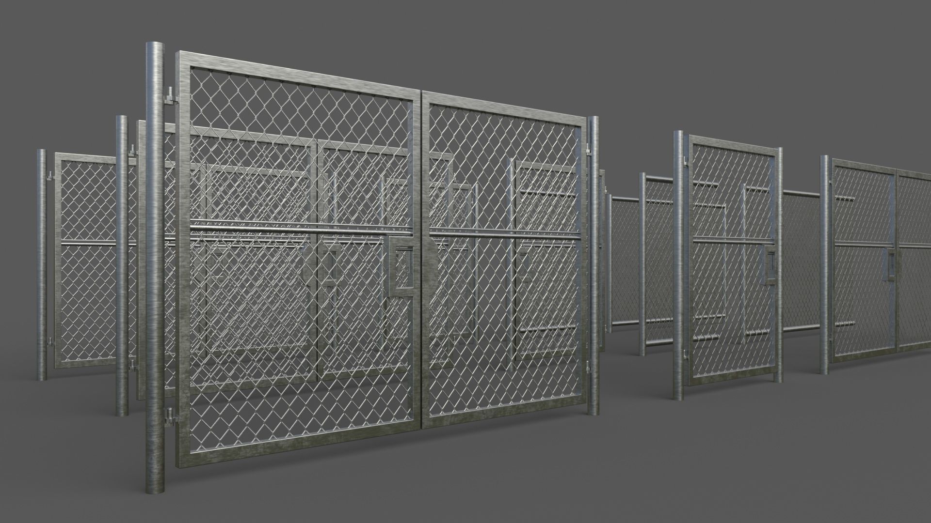 3D model PBR Chain Link Fence For Court E VR / AR / low-poly | CGTrader