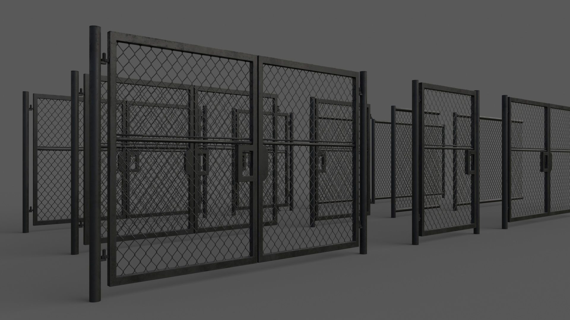 3D model PBR Chain Link Fence For Court E VR / AR / low-poly | CGTrader