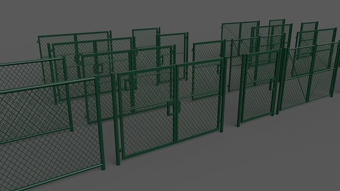 3D model PBR Chain Link Fence For Court F VR / AR / low-poly | CGTrader