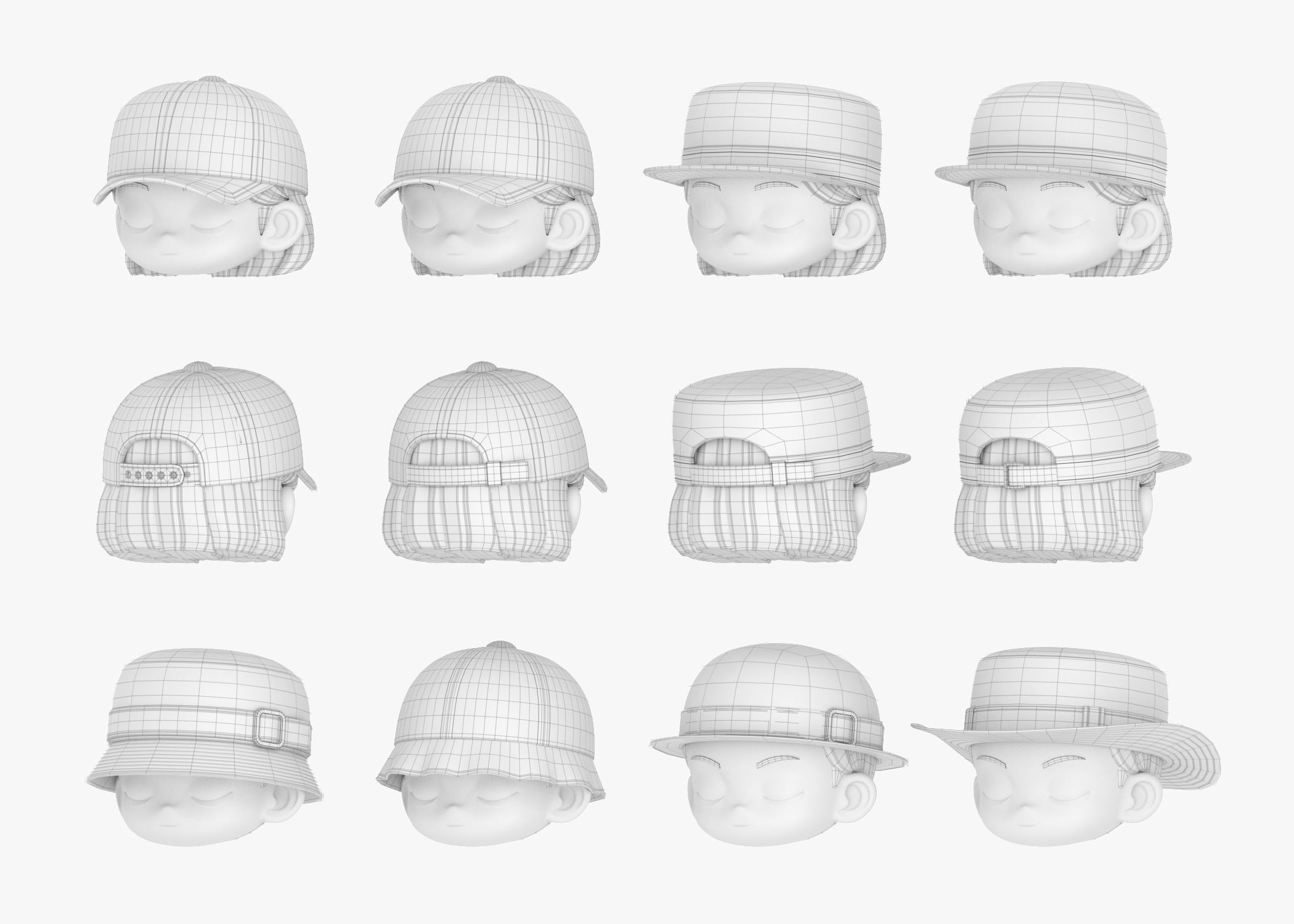 3D model Modular Cap and Hat VR / AR / low-poly | CGTrader