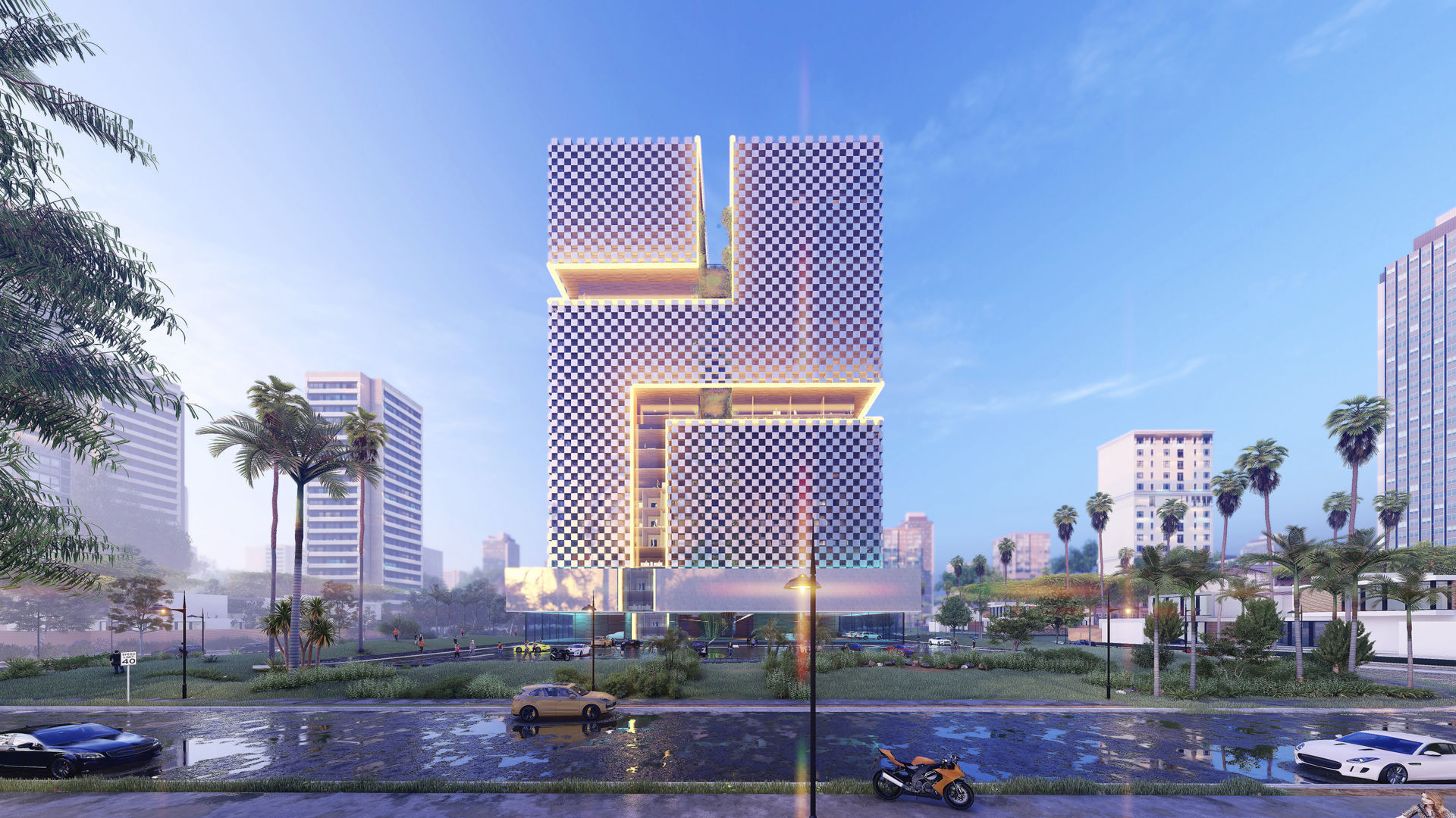 Tower in a city FULL Residential building Revit Lumion 3D model | CGTrader