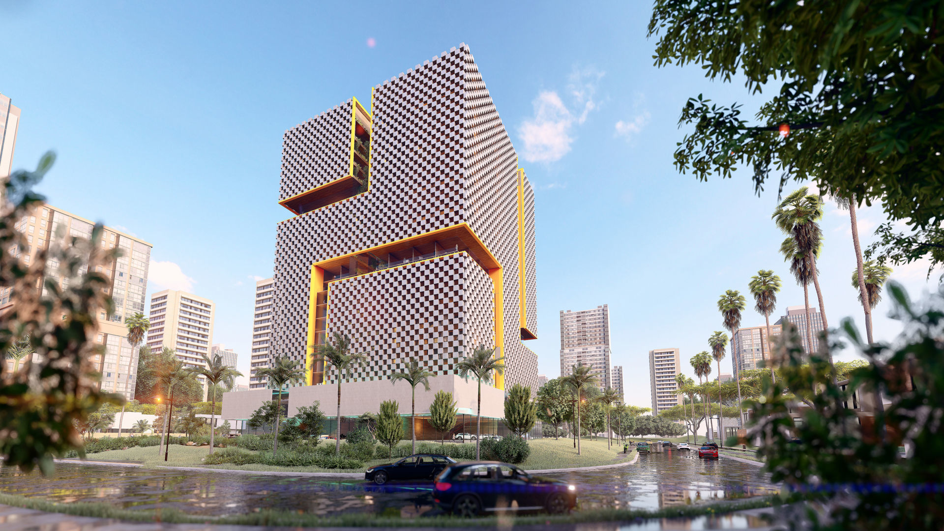 Tower in a city FULL Residential building Revit Lumion 3D model | CGTrader