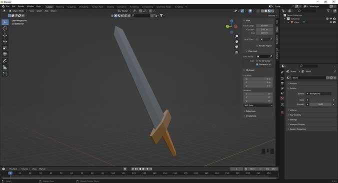Low pOly Sword 3D model | CGTrader