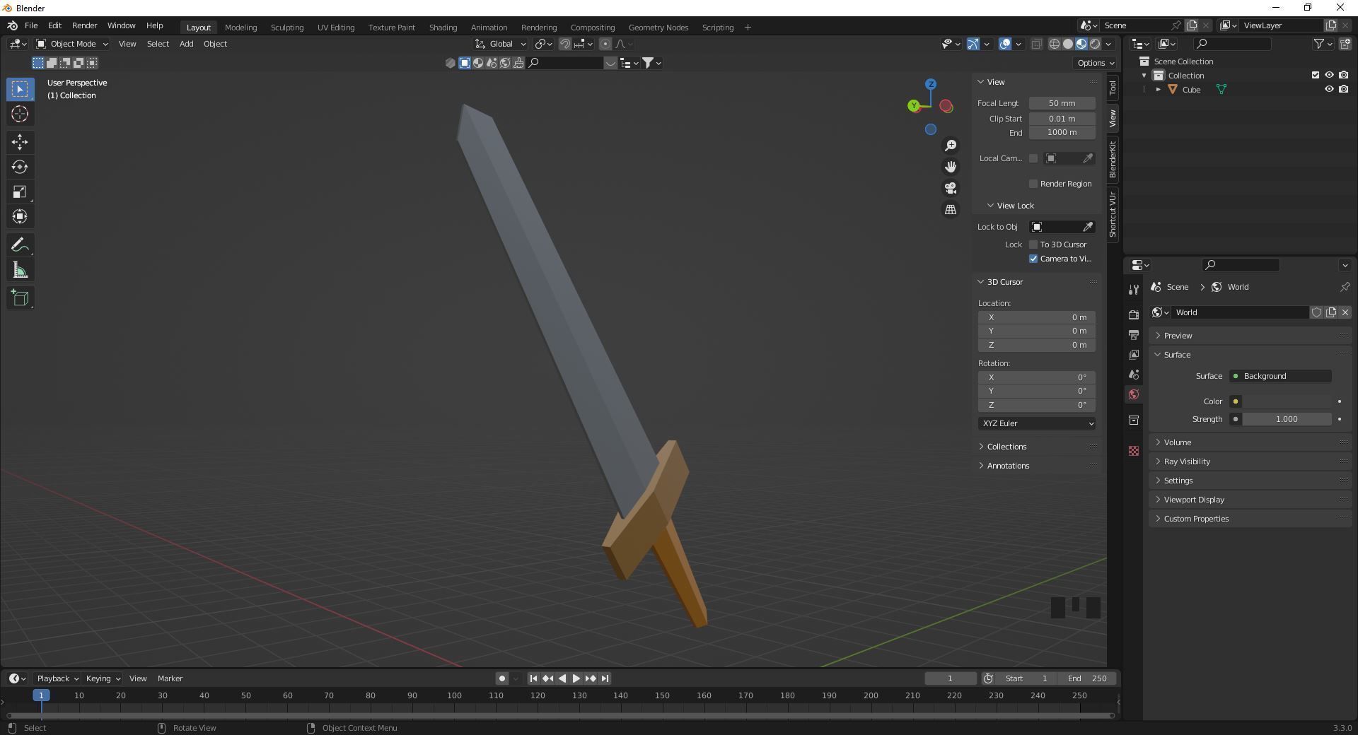Low pOly Sword 3D model | CGTrader