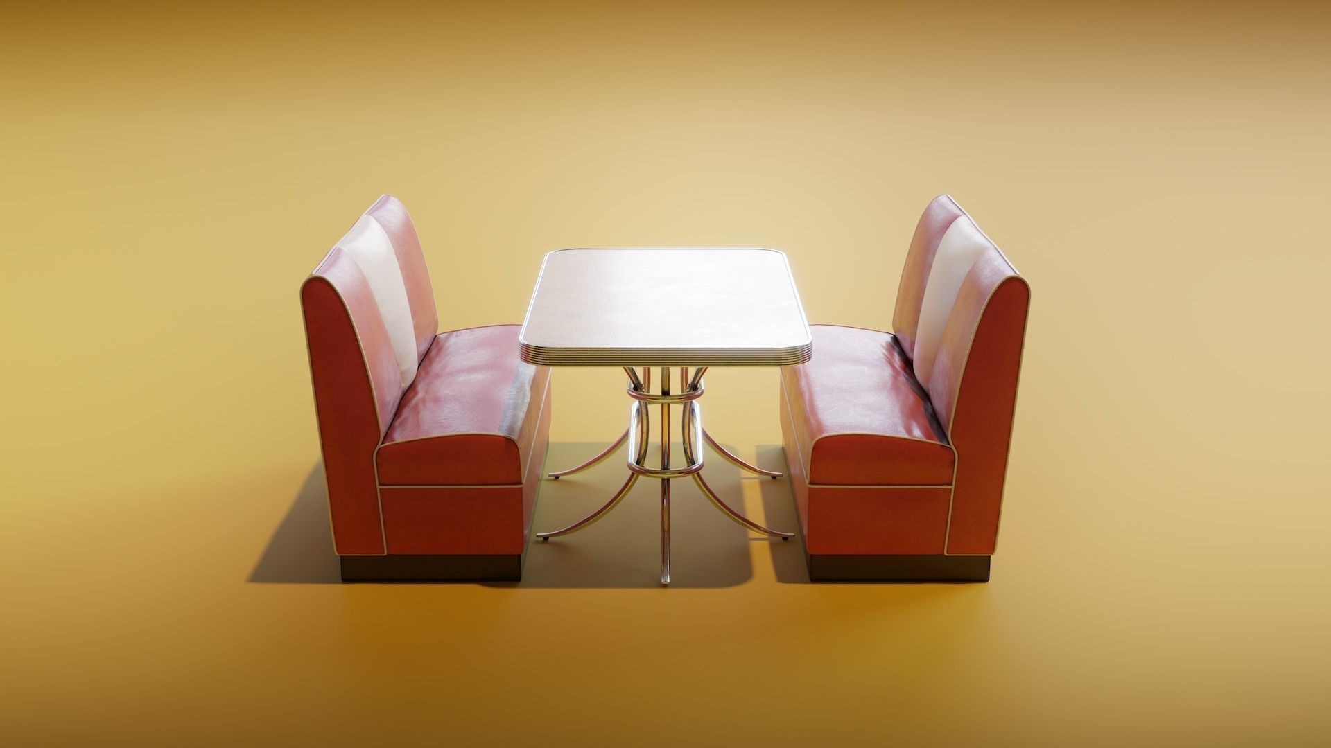 3D model Retro Diner Booth VR / AR / low-poly | CGTrader