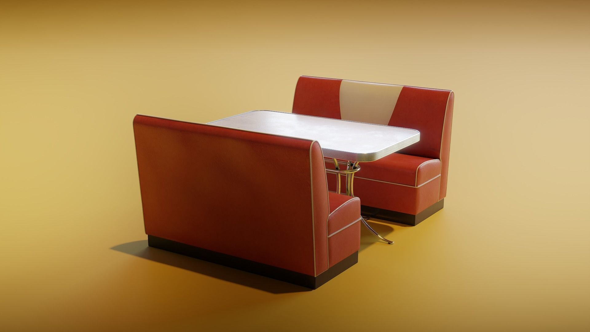 3D model Retro Diner Booth VR / AR / low-poly | CGTrader