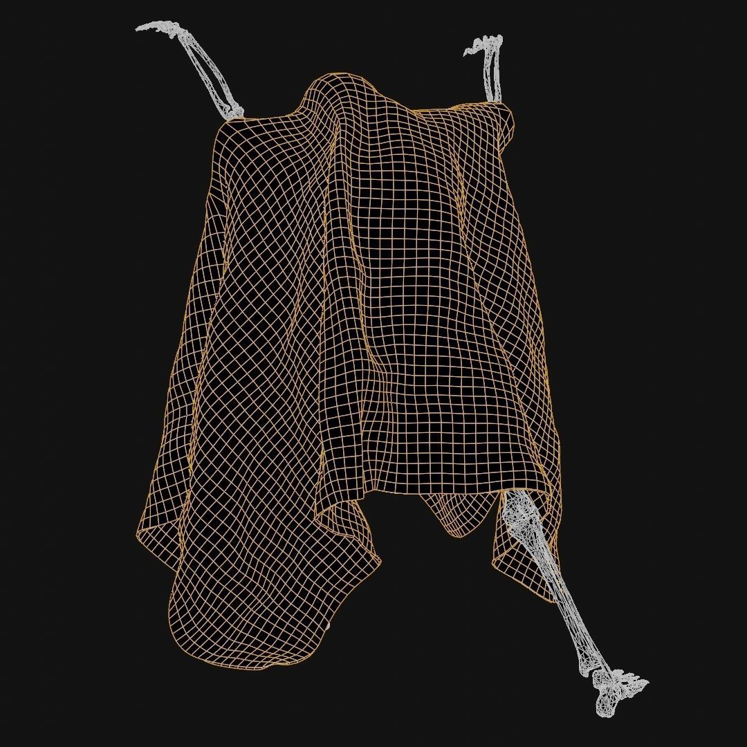 Halloween Skeleton bloody ghost pose 3D model | CGTrader