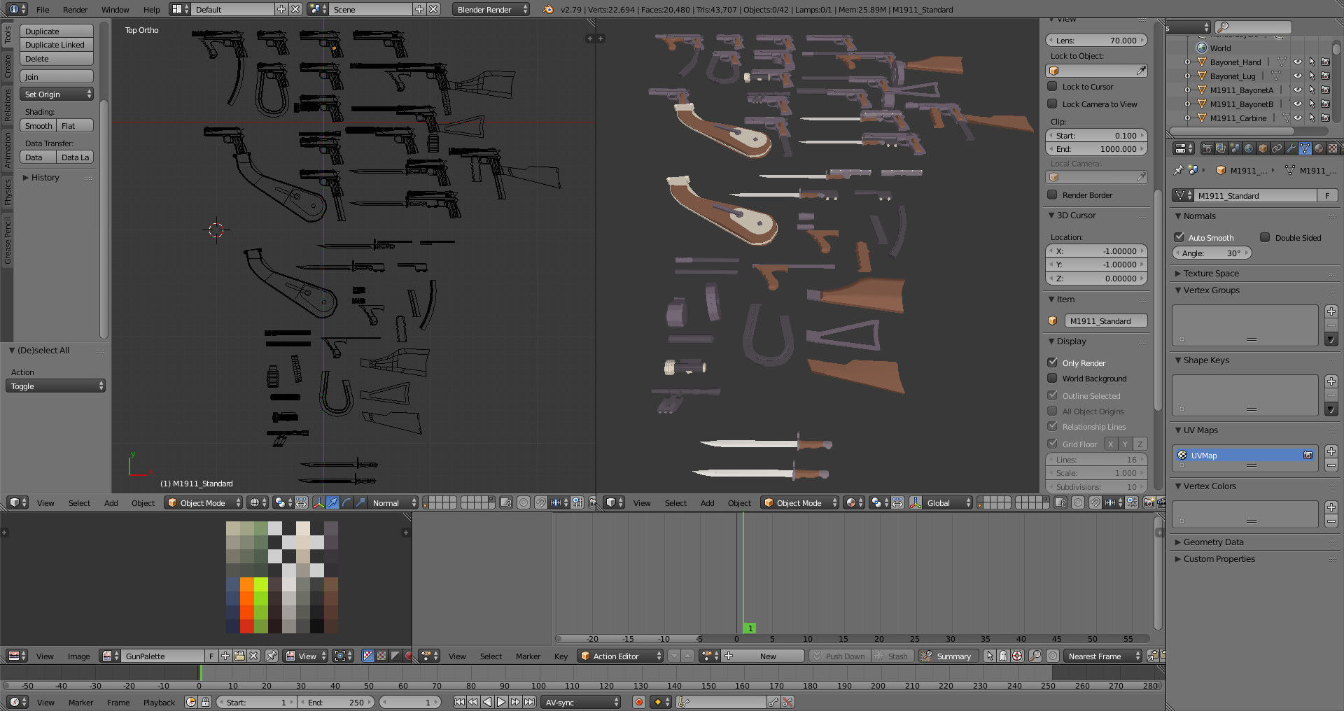 3D model Sentinel Series M1911 VR / AR / low-poly | CGTrader