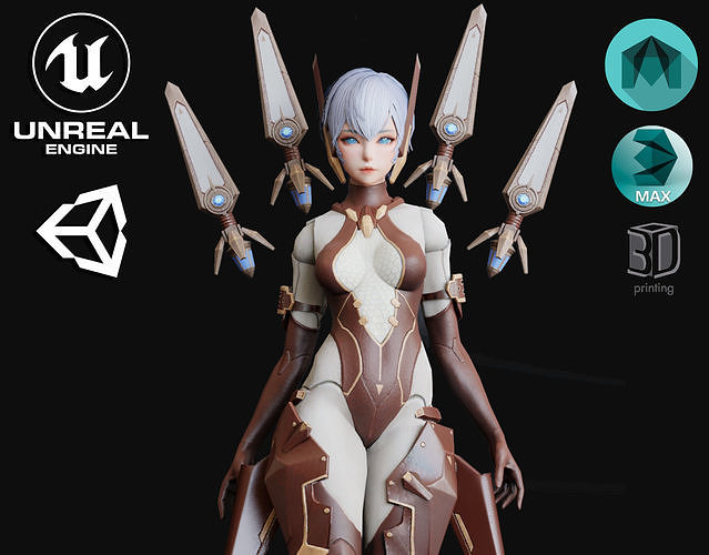 3D model Cyborg Female VR / AR / low-poly | CGTrader