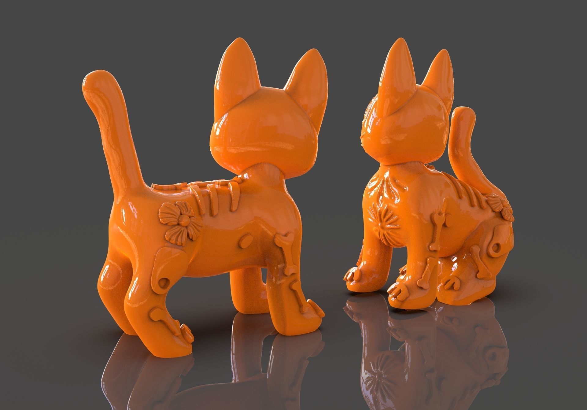 Day of the Dead Cats 3D model 3D printable | CGTrader