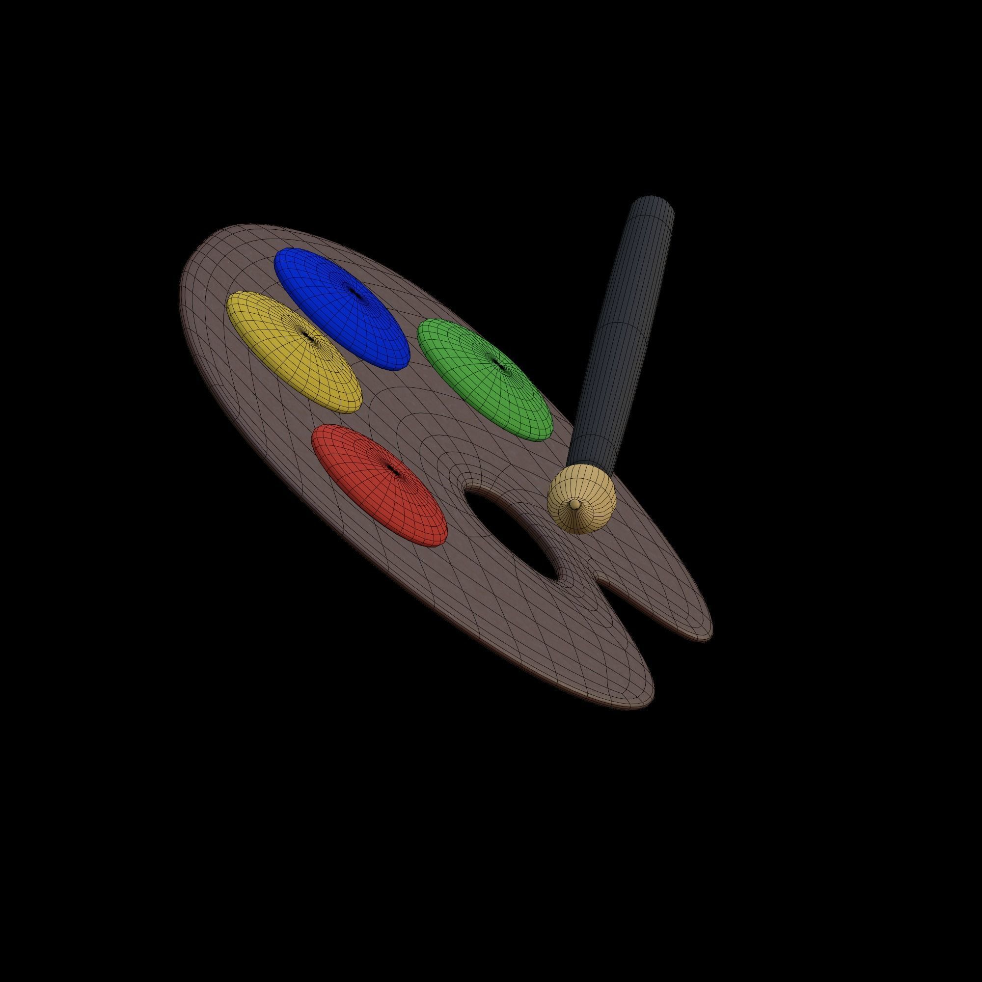 Palette - stylized icon 3D model | CGTrader