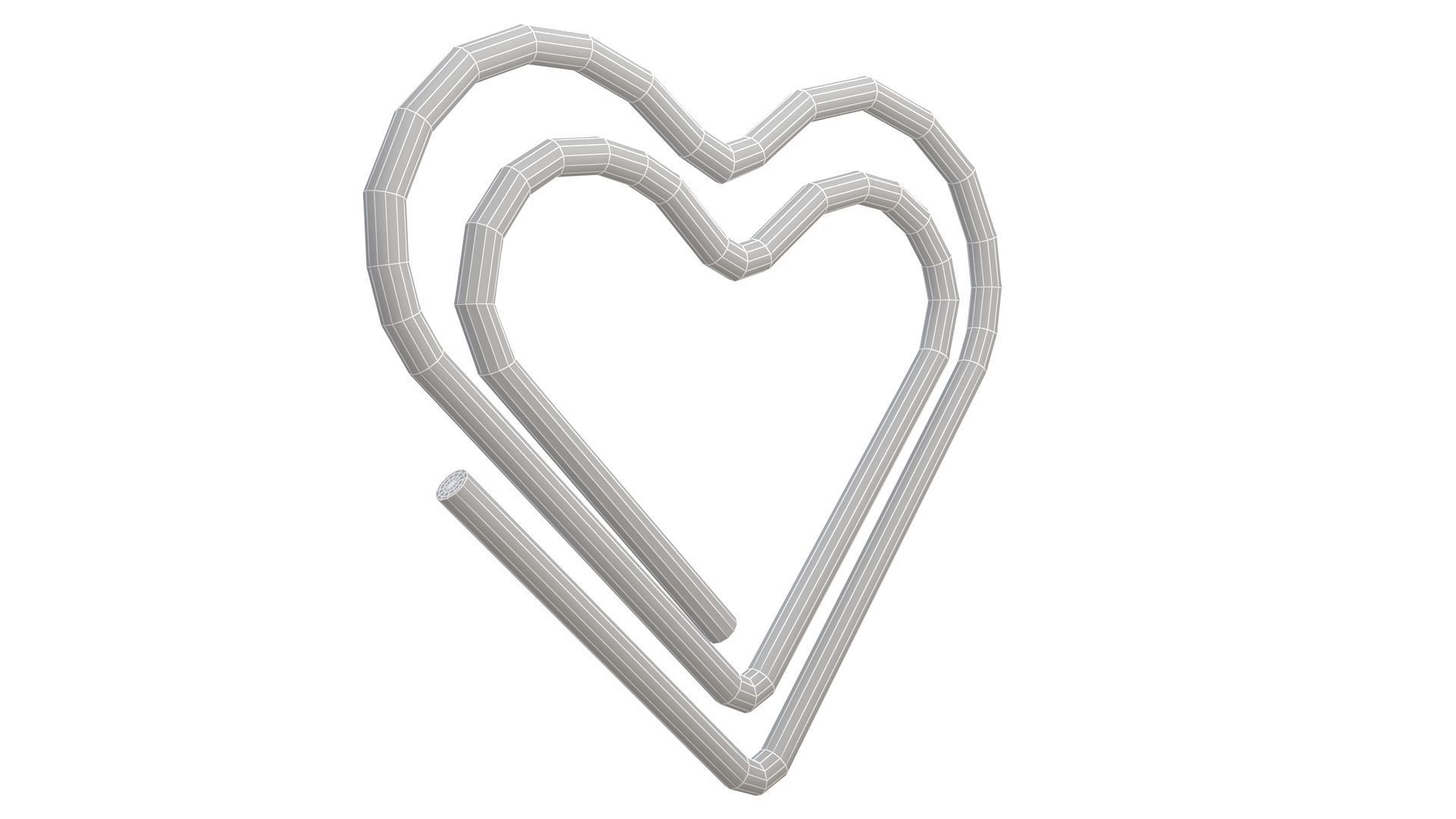 Paper Clip Heart Shape Metal 3D model | CGTrader