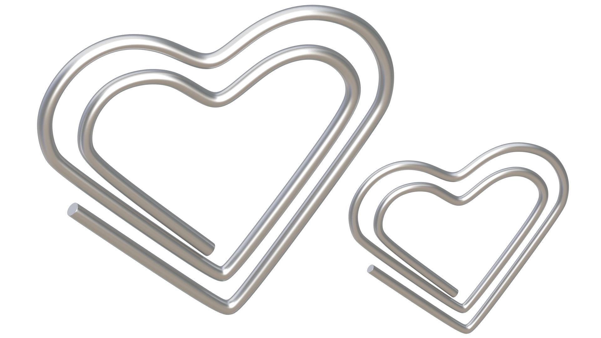 Paper Clip Heart Shape Metal 3D model | CGTrader