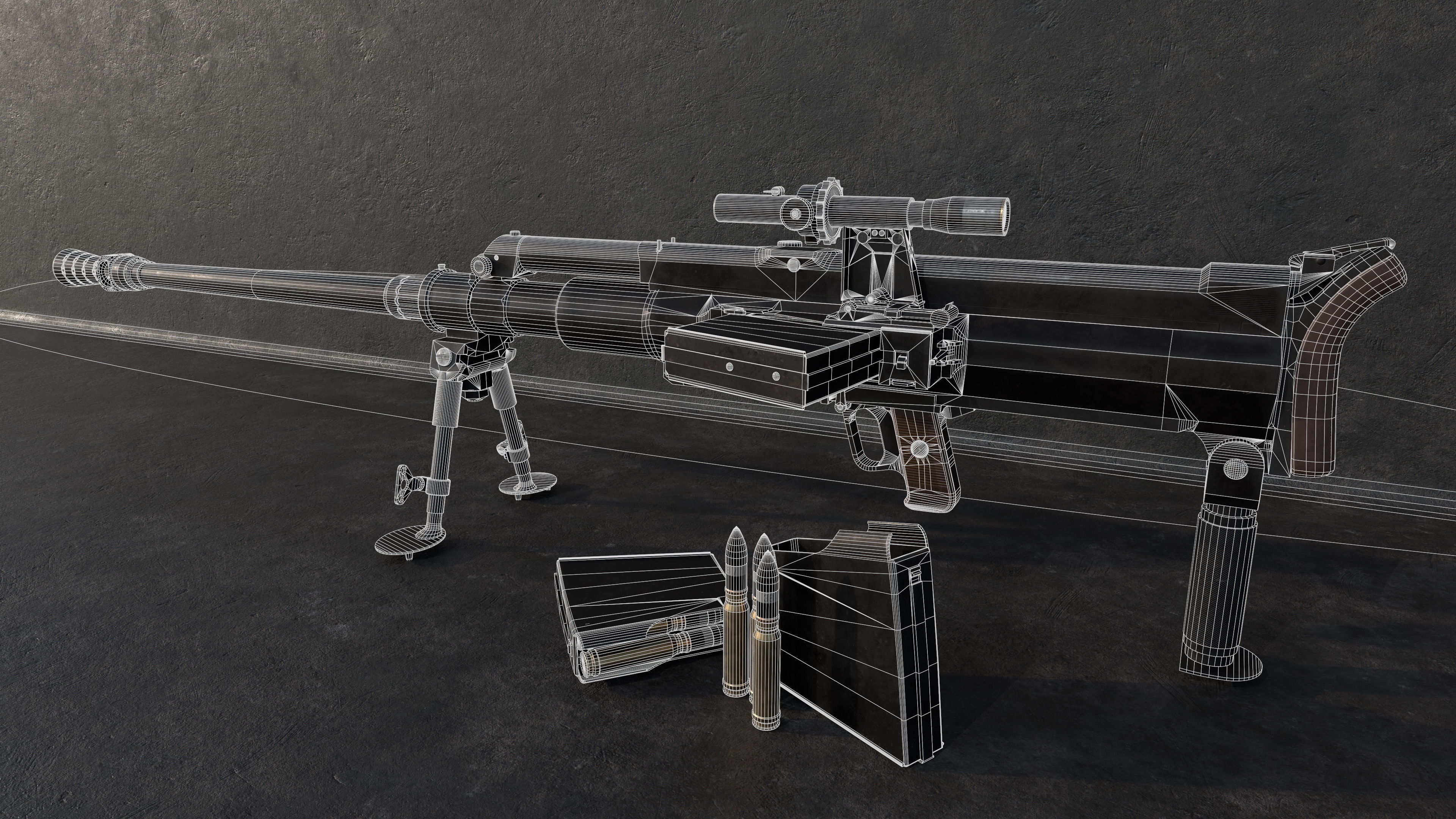 3D model 36M antitank rifle VR / AR / low-poly | CGTrader