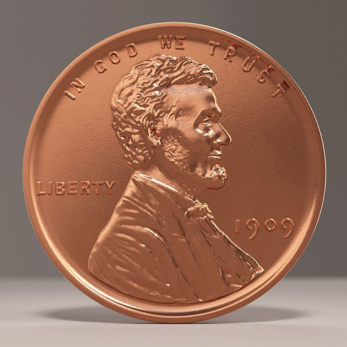Lincoln Penny 1909 3D model | CGTrader