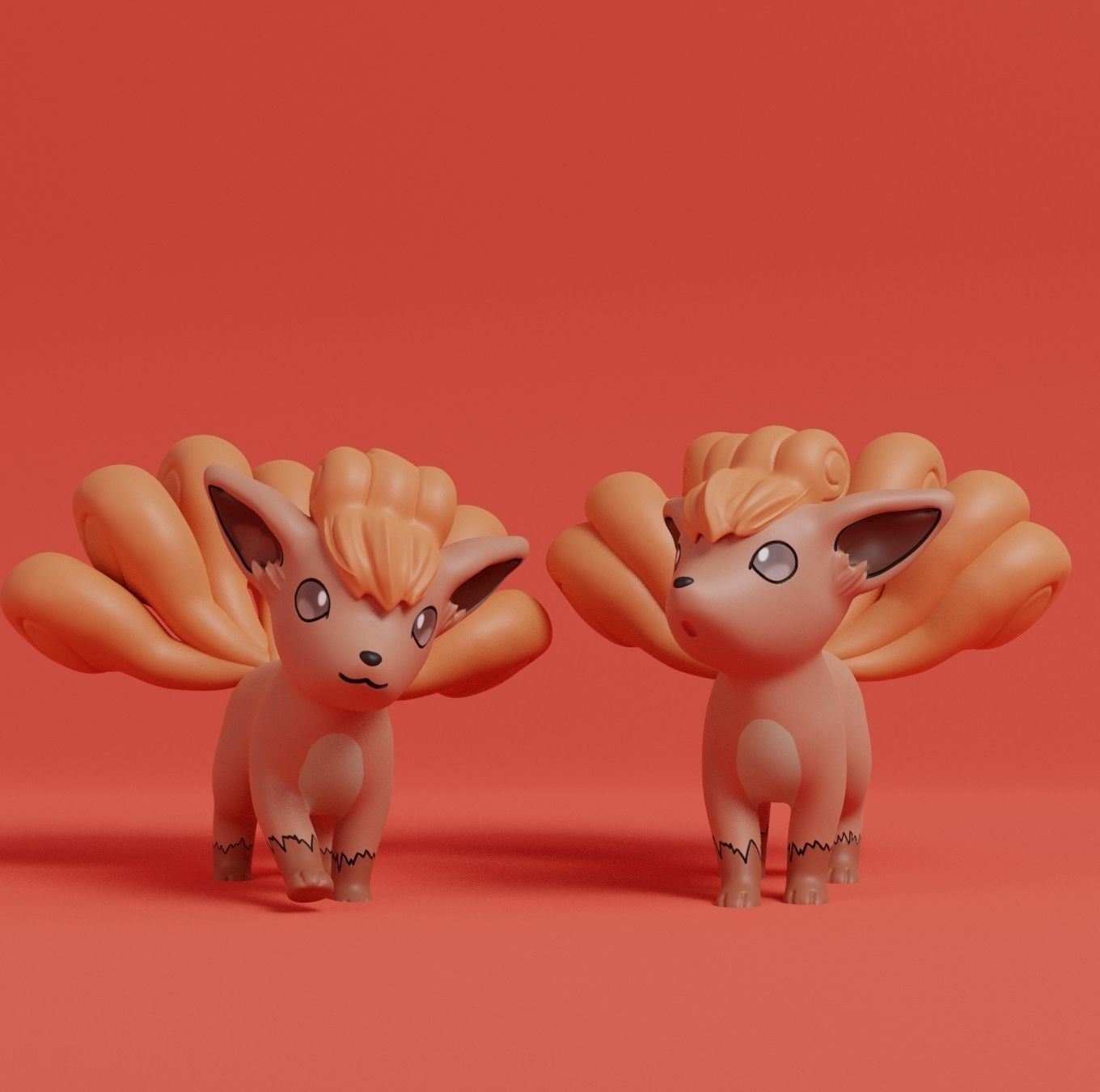 Pokemon - Vulpix with 2 poses 3D model 3D printable | CGTrader