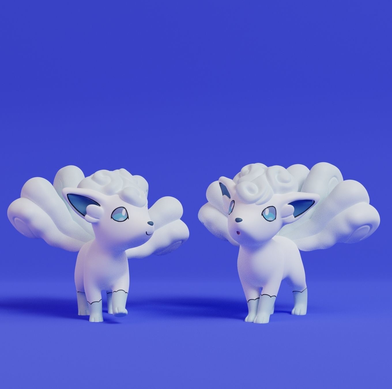 Pokemon - Vulpix and Ninetales both forms with 2 poses 3D model 3D ...