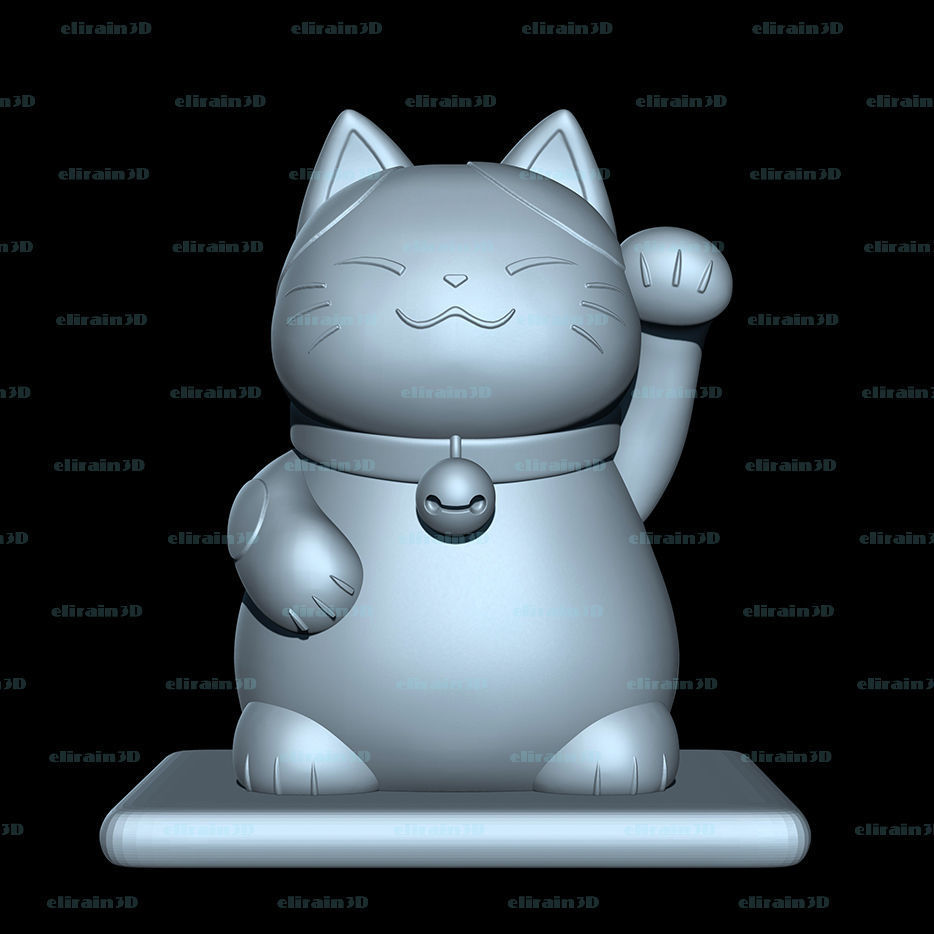 Lucky Cat - Maneki Neko 3D model 3D printable | CGTrader