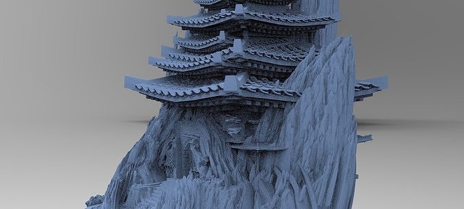 Bushido Temple rocks 4 3D model | CGTrader