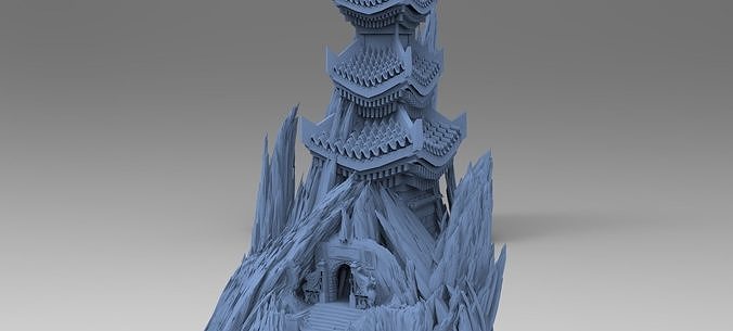 Bushido Temple rocks 5 3D model | CGTrader