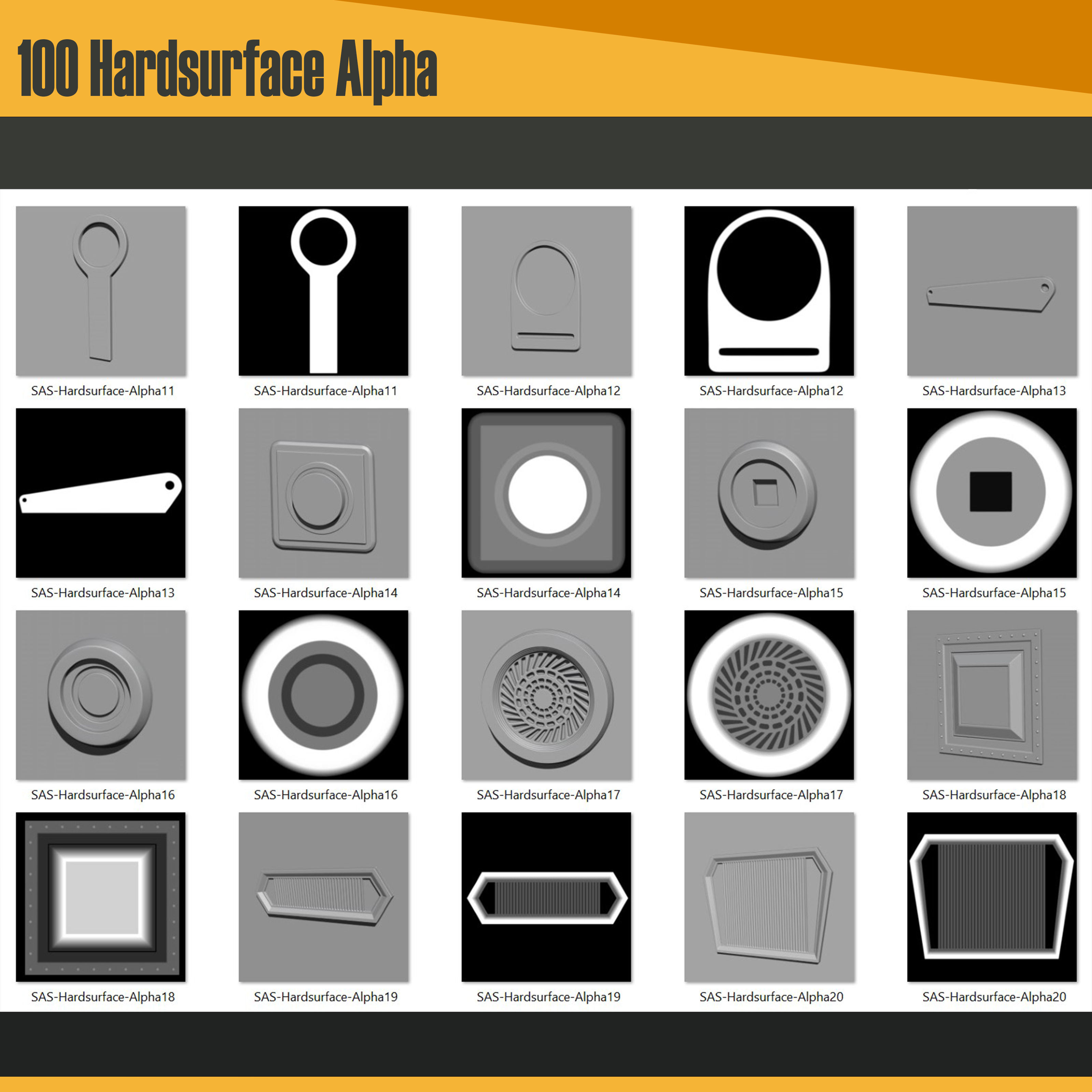 100 Hardsurface Alpha Texture | CGTrader