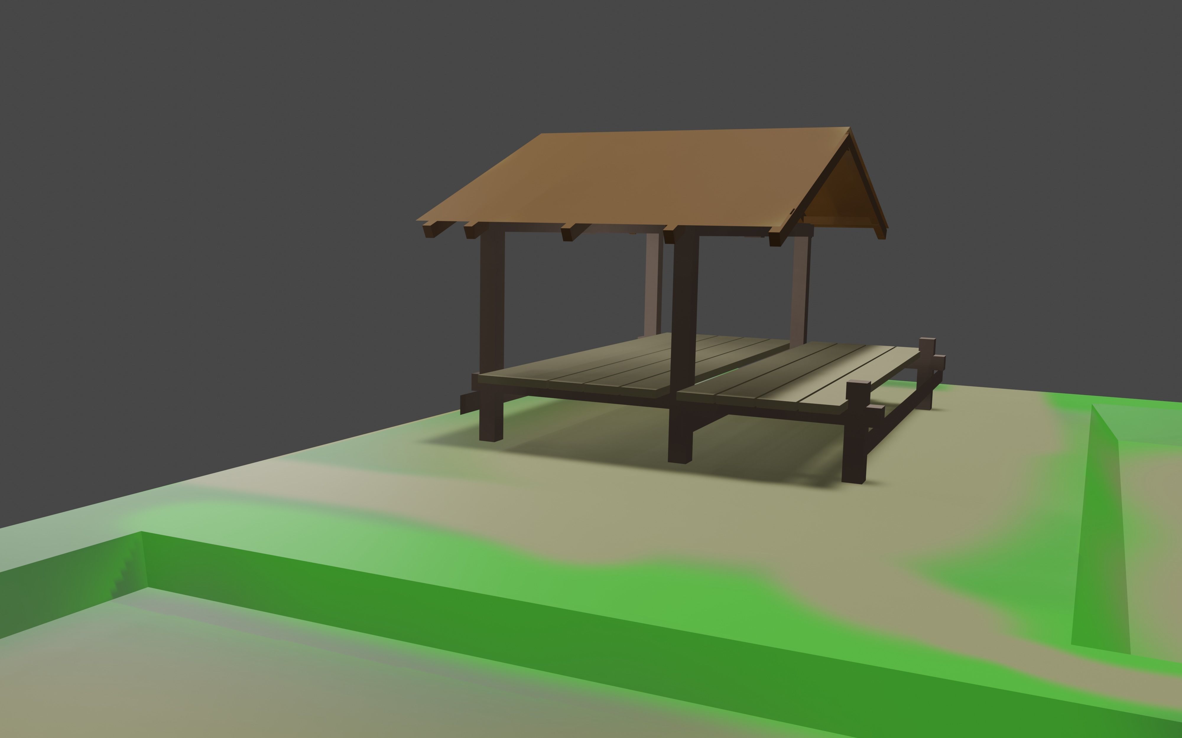 Simple cabin of rice farm low poly 3D model | CGTrader