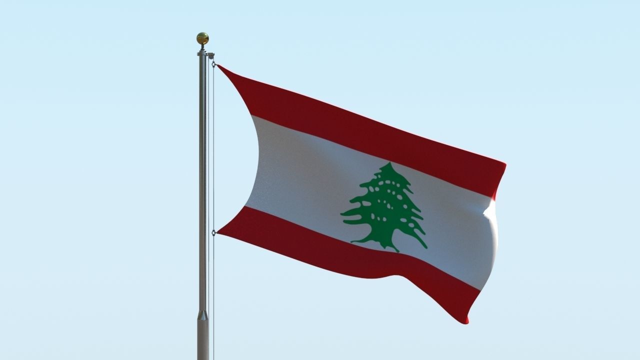 Animated Lebanon Flag 3D model animated | CGTrader