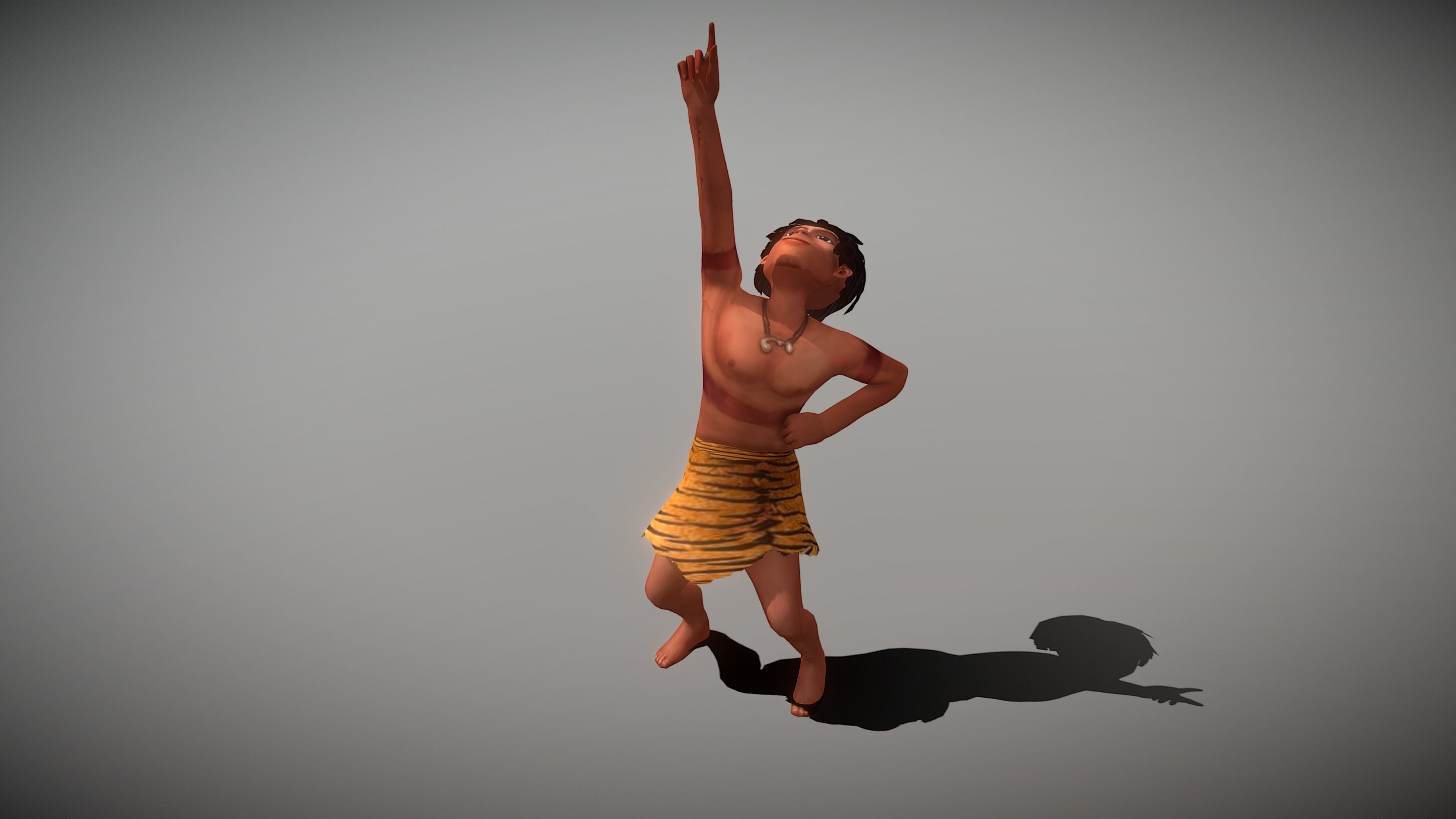 3D model Caveman Boy VR / AR / low-poly rigged animated | CGTrader
