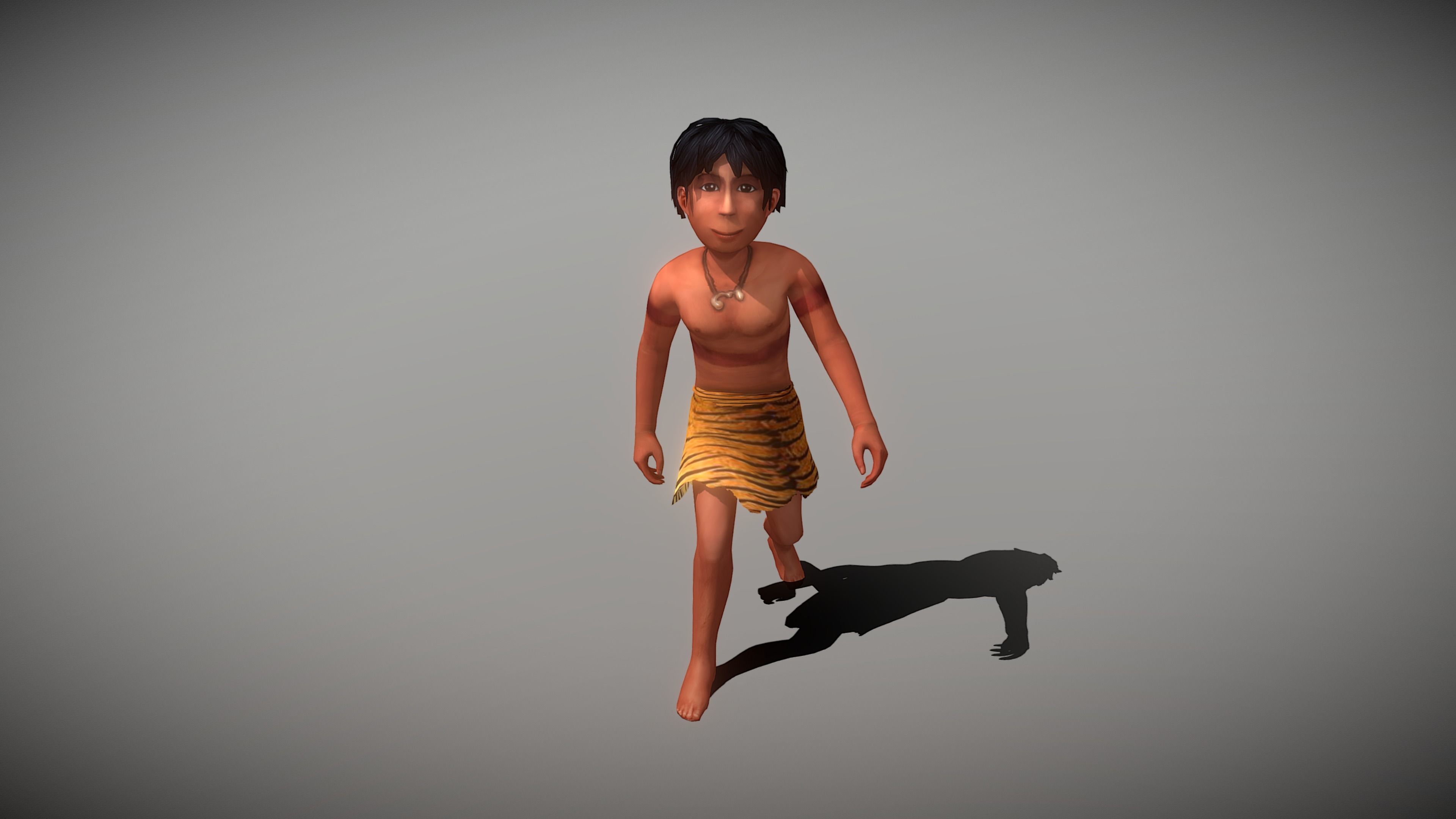 3D model Caveman Boy VR / AR / low-poly rigged animated | CGTrader