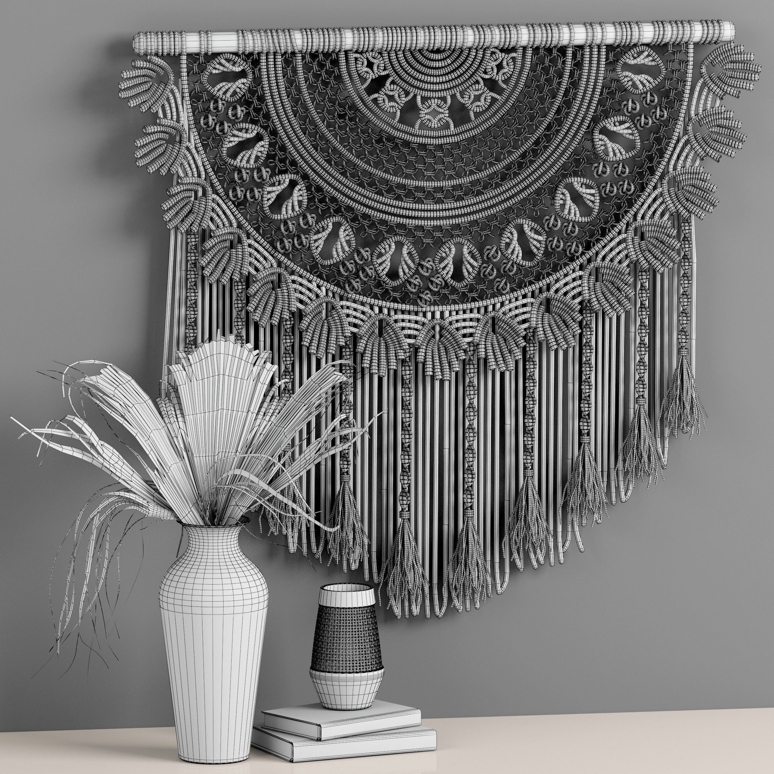 macrame decor set 06 3D model | CGTrader