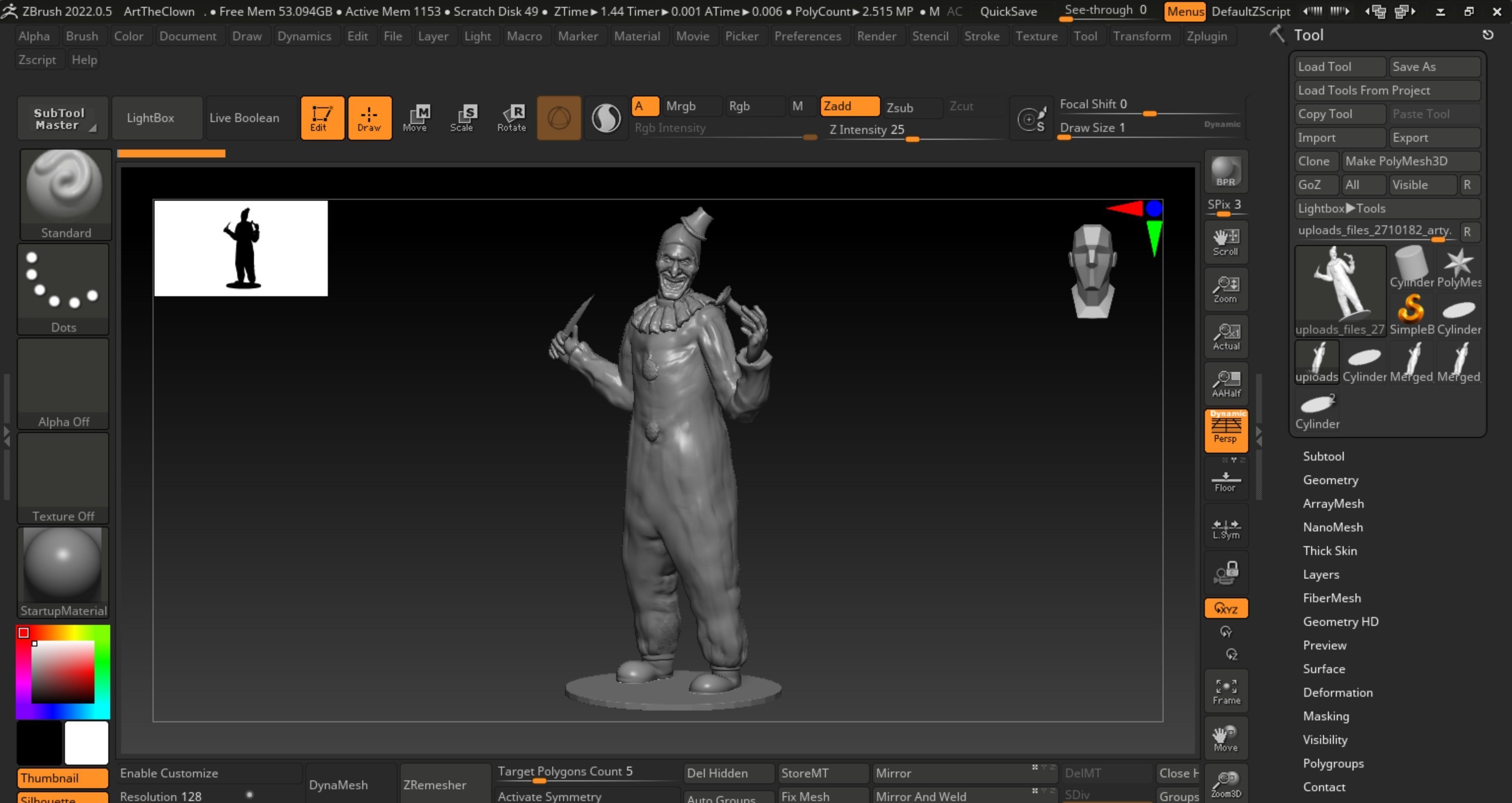 Art the clown from the film Terrifier and Terrifier 2 3D model 3D ...